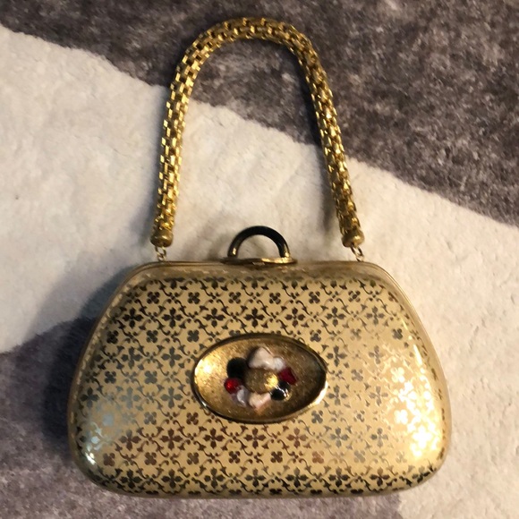 Bags | Vintage Evening Bag Gold Metal | Poshmark